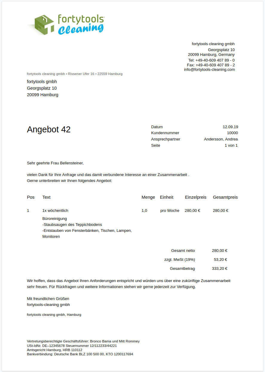 Kostenlose Dokumentvorlagen für Gebäudereiniger und Dienstleister